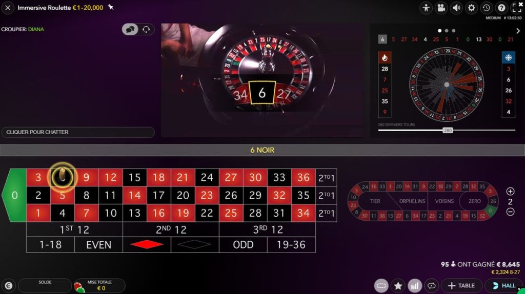 Roulette Immersive 2025 ~ Jouer et gagner à la roulette face à un croupier